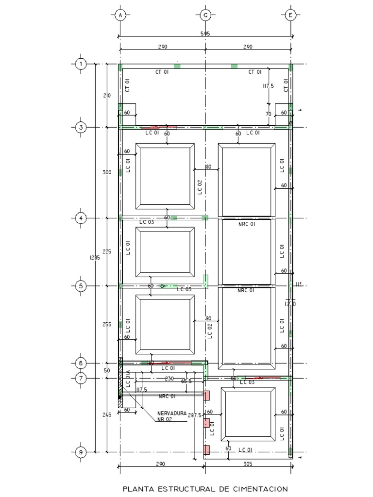 Planta Estructural de Cimentación | PDF