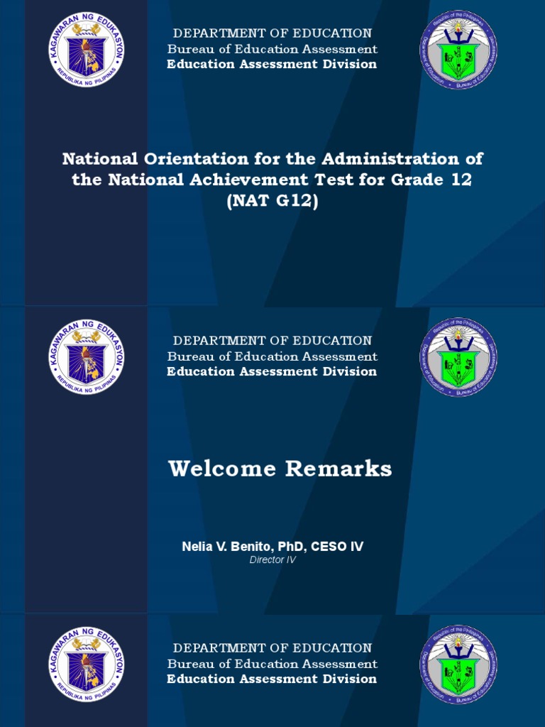 National Orientation NATG12 Presentation | PDF | Educational Assessment ...