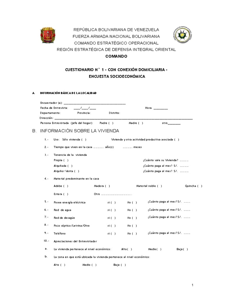 1 Formato Encuesta Socioeconomicas CC | PDF | Agua | Residuos 1 Formato Encuesta Socioeconomicas CC | PDF | Agua | Residuos