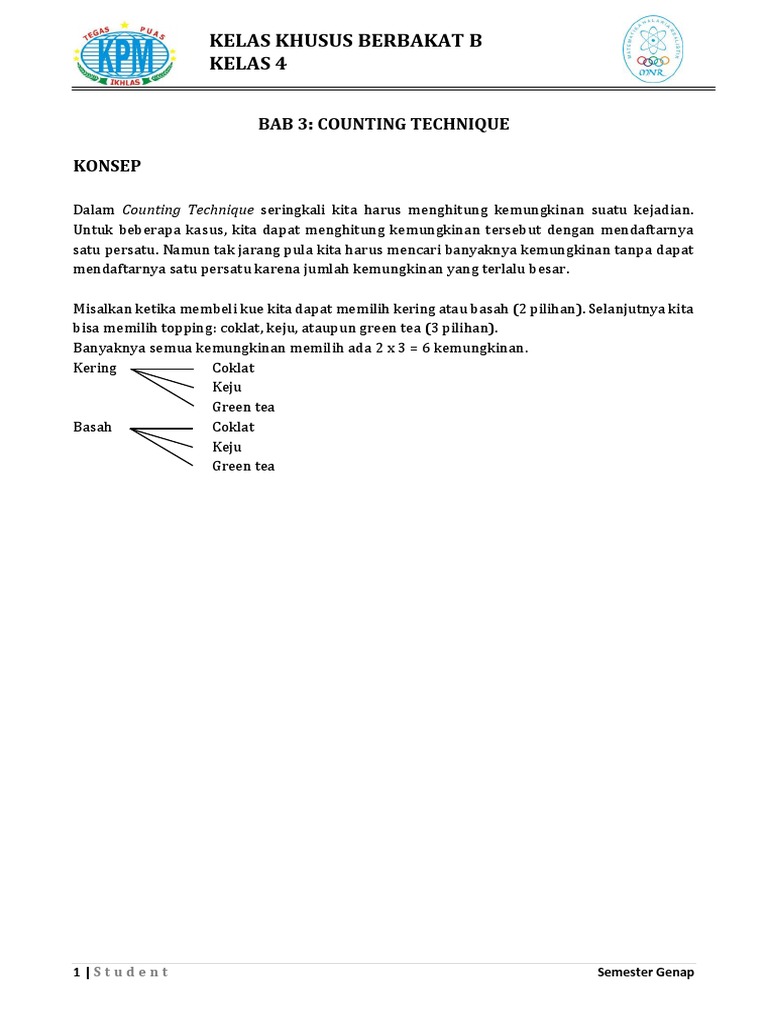 Materi 1-Berbakat B04-MTK-Counting Technique | PDF