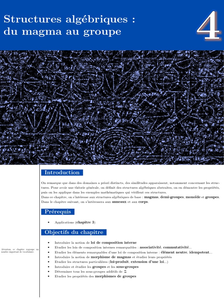 Chapitre 4 - Structures Algébriques - Du Magma Au Groupe | PDF | Groupe ...