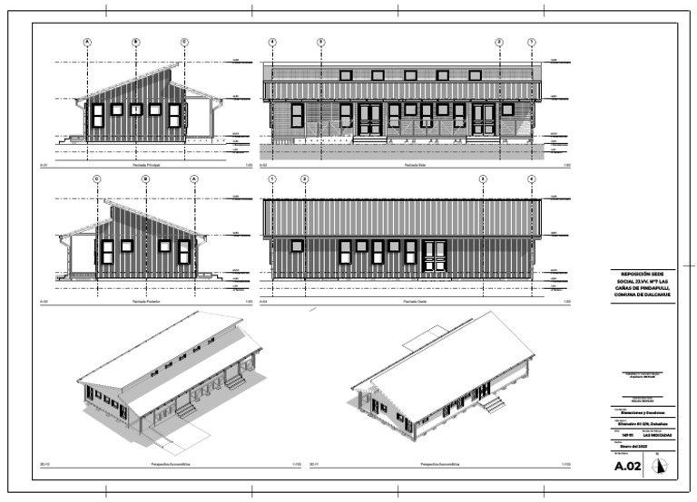 A.02 Elevaciones | PDF | Dibujo técnico | Geometría proyectiva