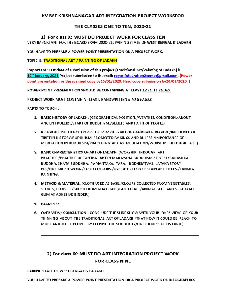 Art Integration Projects for Classes 1-10 | PDF | Textiles | Mahayana