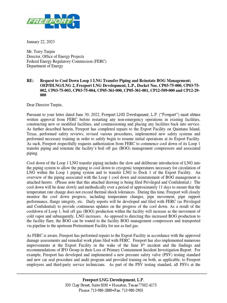 Freeport LNG Development, L.P., Et Al. Submits Request | PDF ...