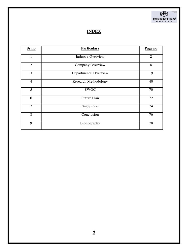 Deeptex Industries | PDF | Marketing | Market Segmentation