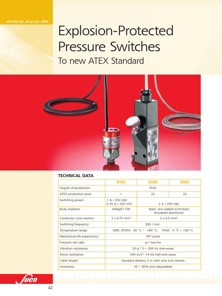 Explosion-Protected Pressure Switches for Hazardous Areas | PDF ...