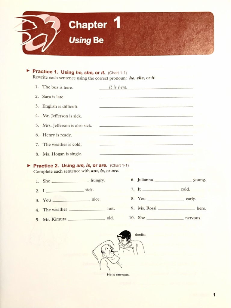 Chapter 1, Basic English Grammar Workbook, Azar | PDF