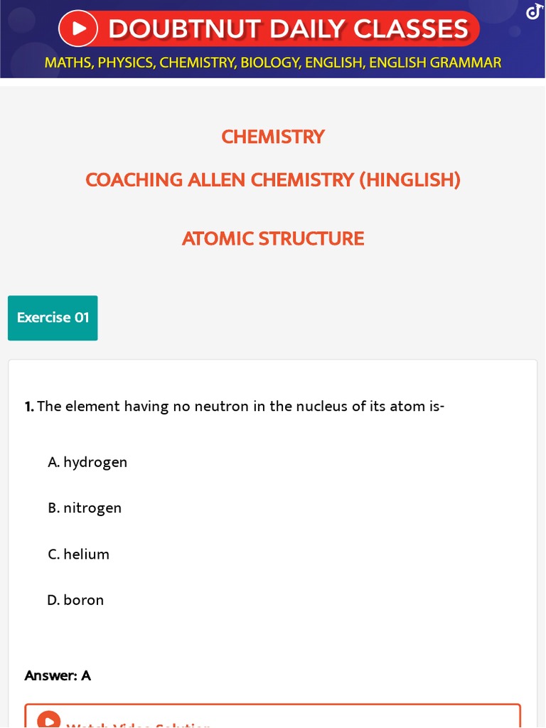 Books Doubtnut Question Bank | PDF | Atomic Orbital | Electron ...