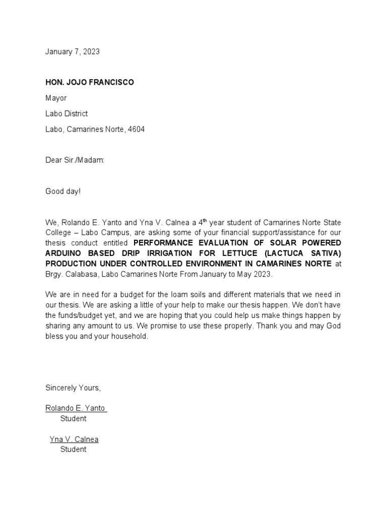Solicitation Letter | PDF