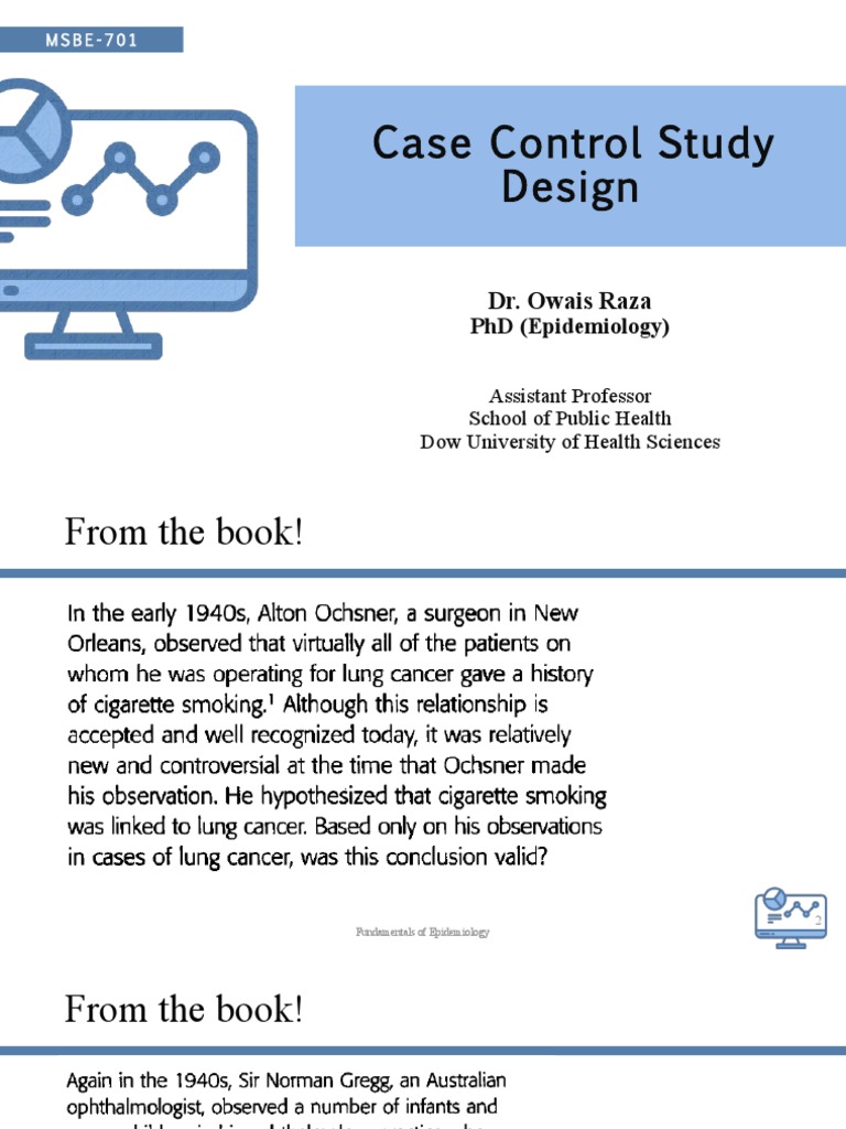 Lect5-Case Control Study Design | PDF | Epidemiology | Medical Statistics