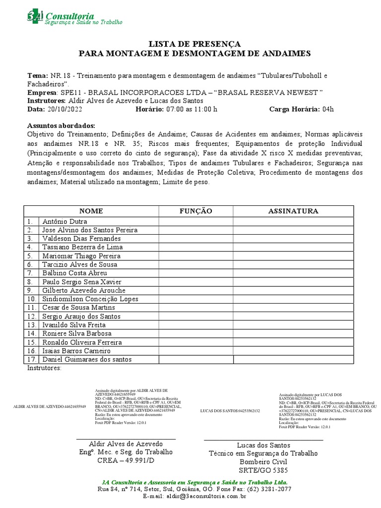 NR 18 - ANDAIME - Assinado - Assinado | PDF