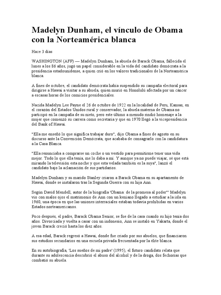 Biografía Barak Obama | PDF | Barack Obama