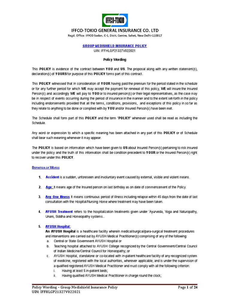 Policy Wording GMC 2020 | PDF | Hospital | Patient