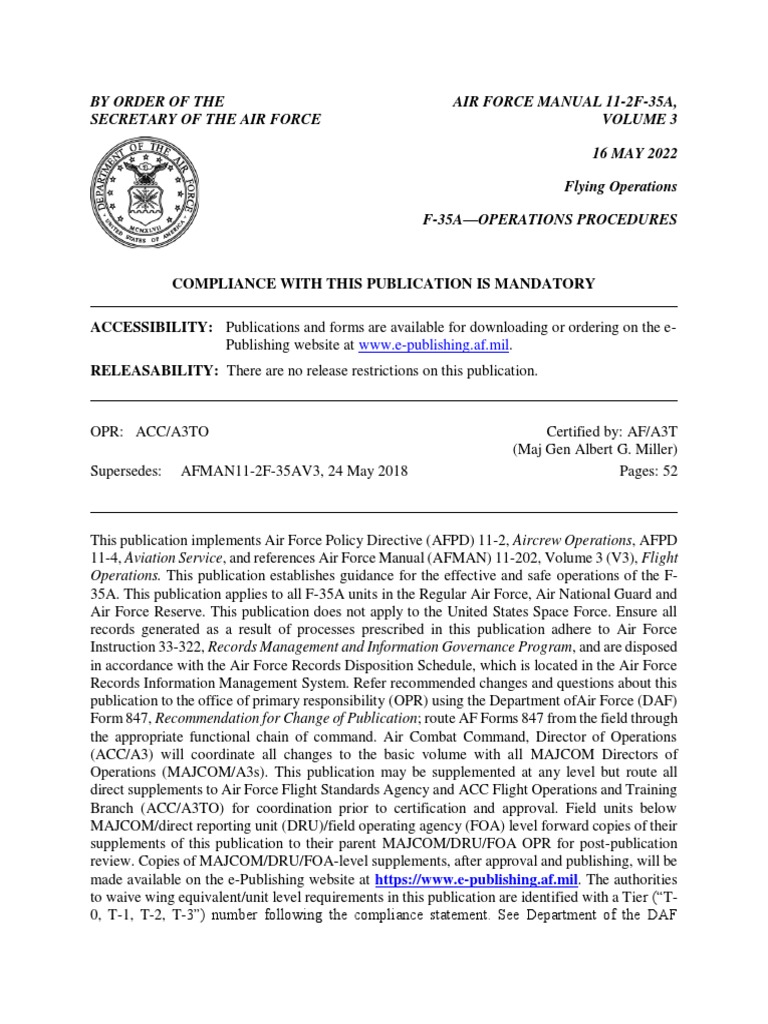 Afman11 2f 35av3 | Download Free PDF | Lockheed Martin F 35 Lightning ...