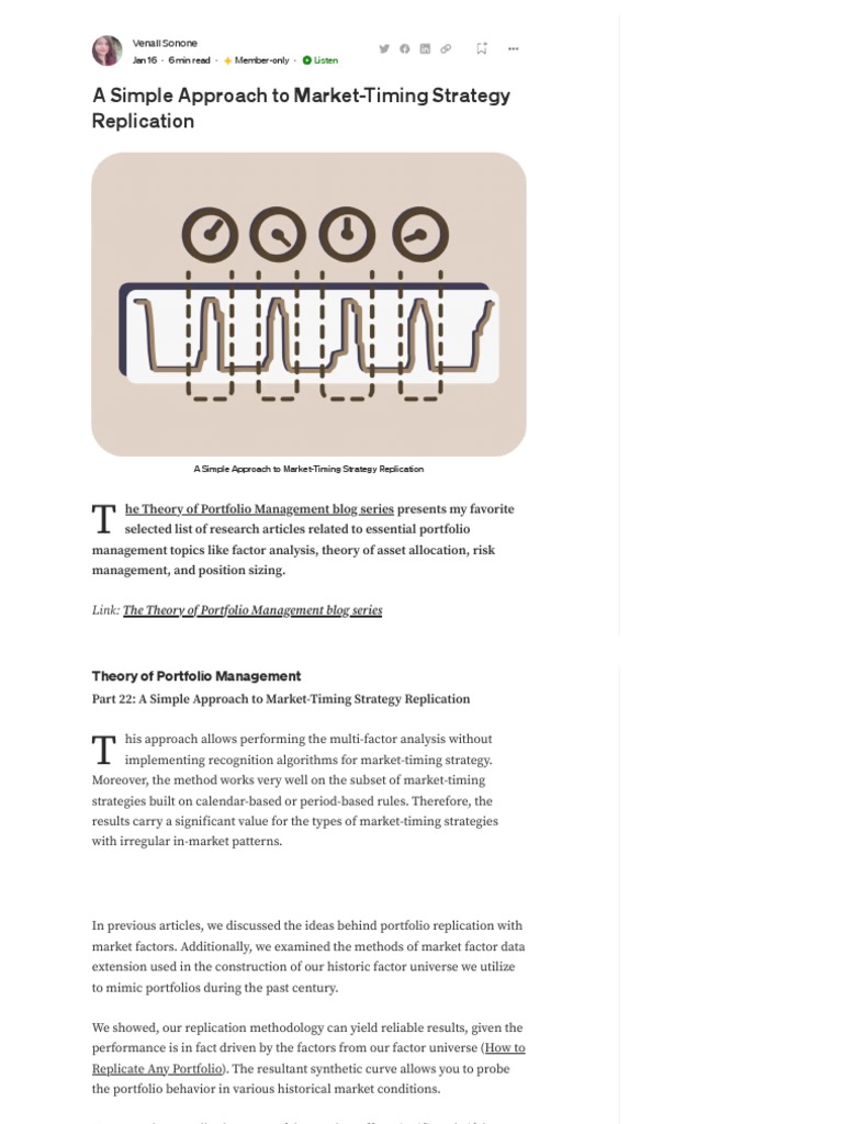 A Simple Approach To Market-Timing Strategy Replication - by Venali ...