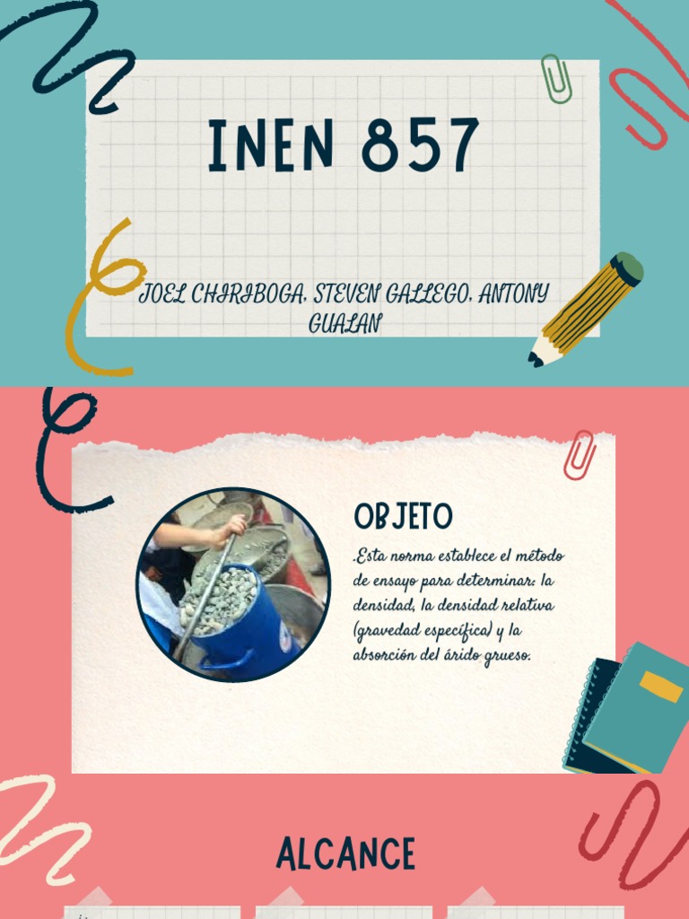 Inen 857 | PDF | Densidad | Hormigón