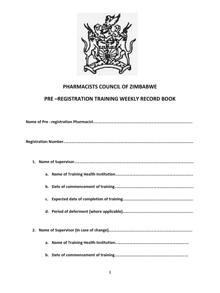 Pre-Registration Pharmacist Log Book | PDF