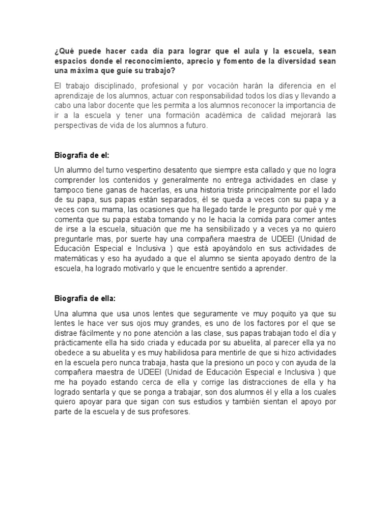 Biografias de Mis Dos Alumnos | PDF