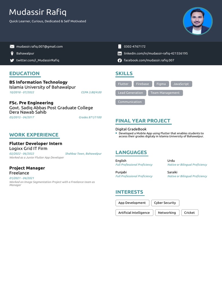 Mudassir's Resume | PDF | Computers