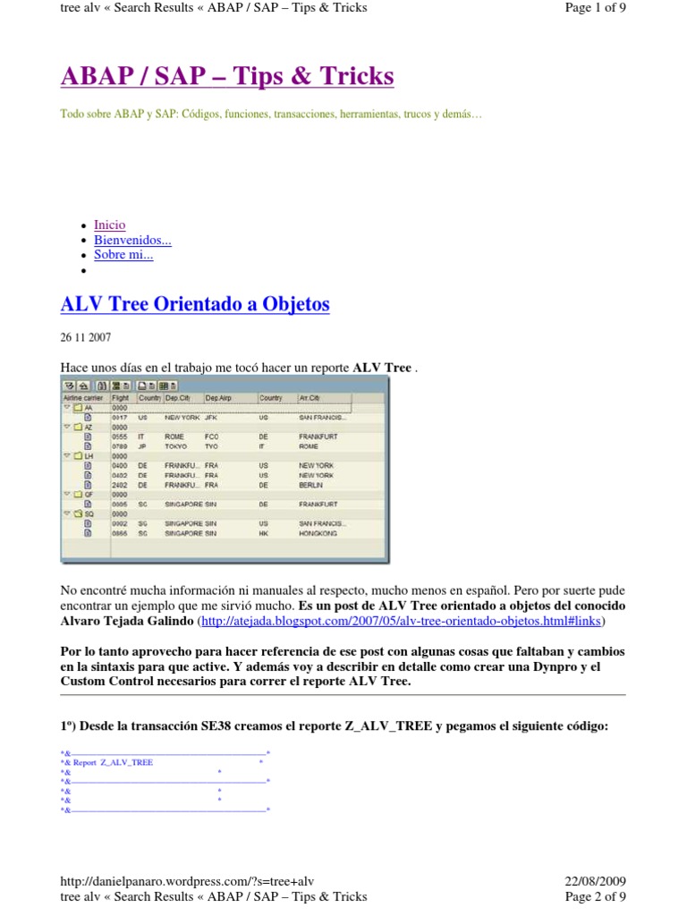 ALV Tree Orientado A Objetos SAP | PDF | Obras intelectuales | Áreas de informática