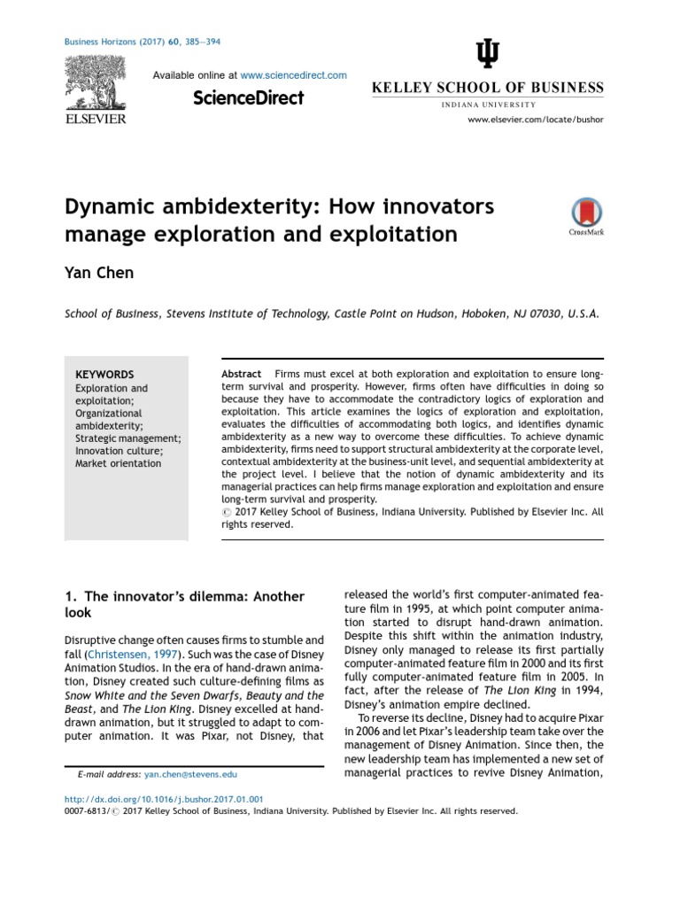 Dynamic Ambidexterity | PDF | Incentive | Supply Chain