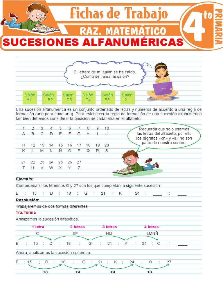 Ejercicios de Sucesiones Alfanuméricas | PDF