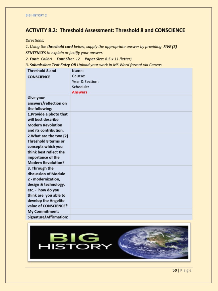 Threshold Assessment Threshold 8 and CONSCIENCE | PDF