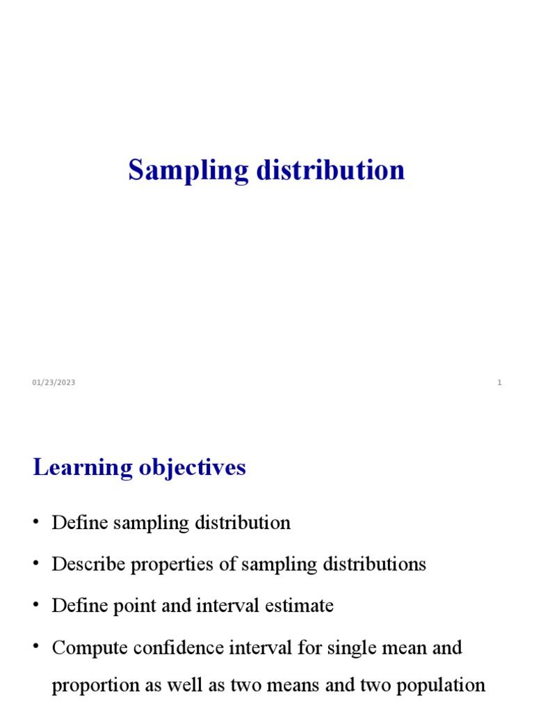 C-7 Sampling Distribu | PDF | Standard Deviation | Estimator