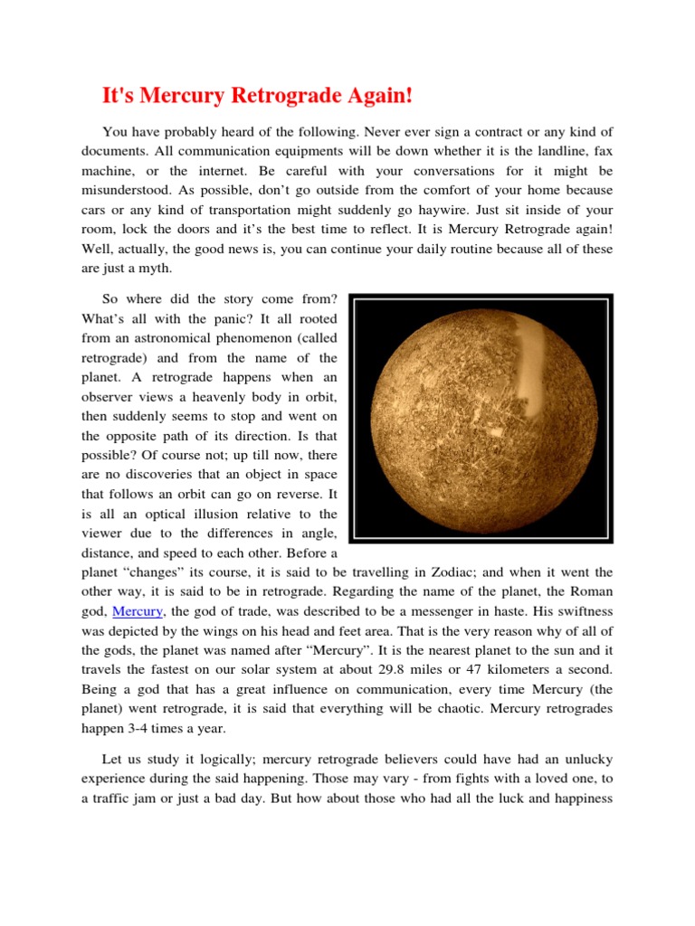 Facts About Planet Mercury | PDF | Mercury (Planet) | Mariner Program