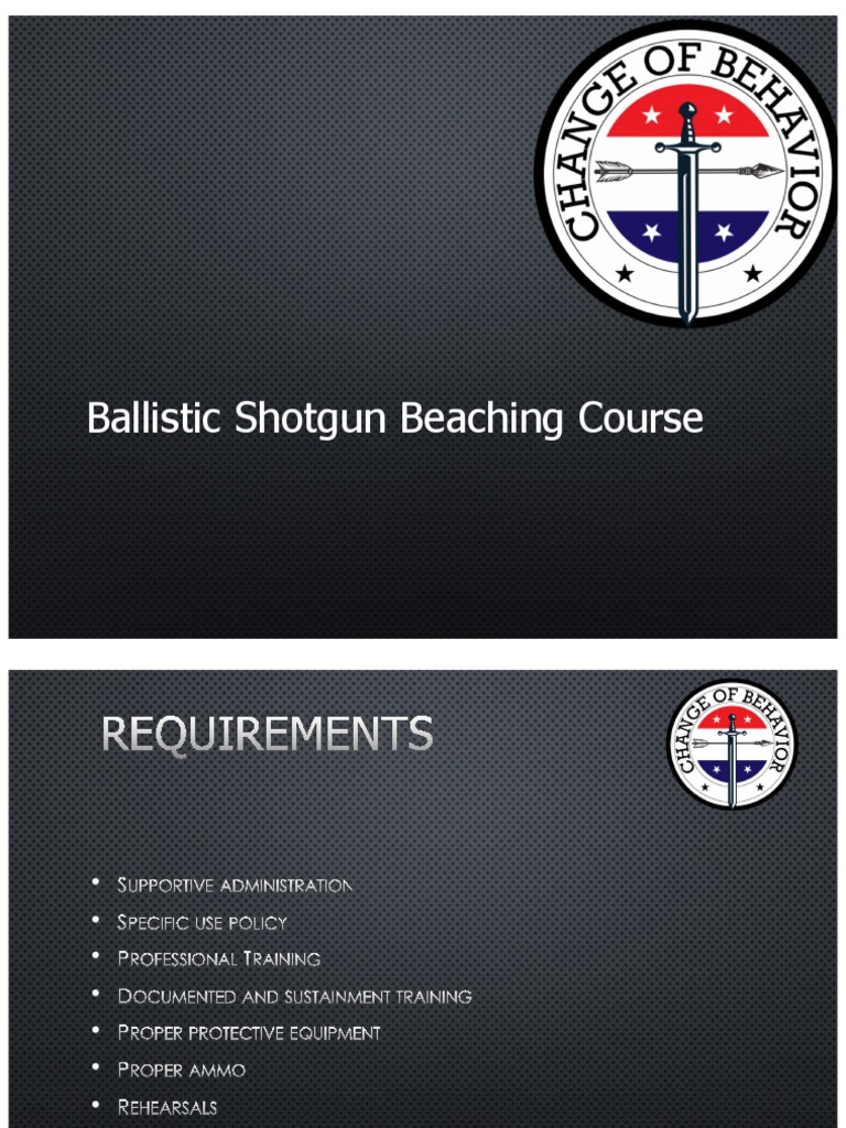 Shotgun Breaching Course Overview | PDF
