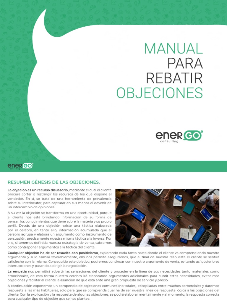 Manual para Rebatir Objeciones - enerGO | PDF | Las emociones | Dialéctico