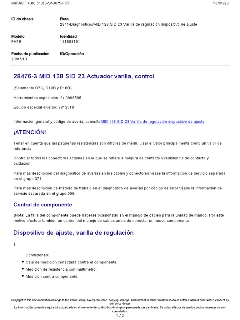 28476-3 MID 128 SID 23 Actuador Varilla, Control | PDF | Ingenieria Eléctrica | Bienes ...