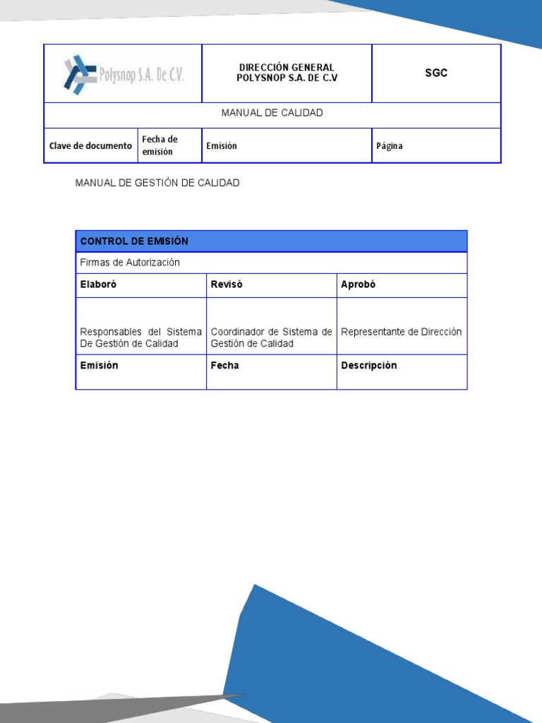 Manual de SGC | PDF | Calidad (comercial) | Gestión de la calidad