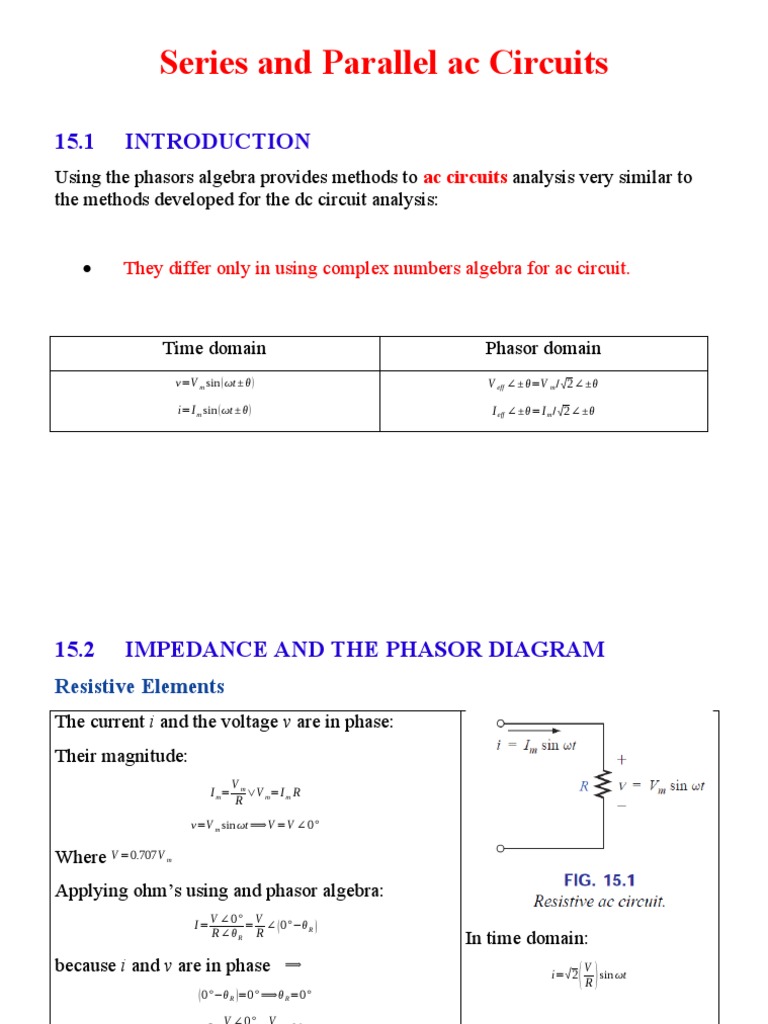 CH 15-1 - Series and Parallel Ac Circuits | Download Free PDF | Electrical Impedance | Capacitor