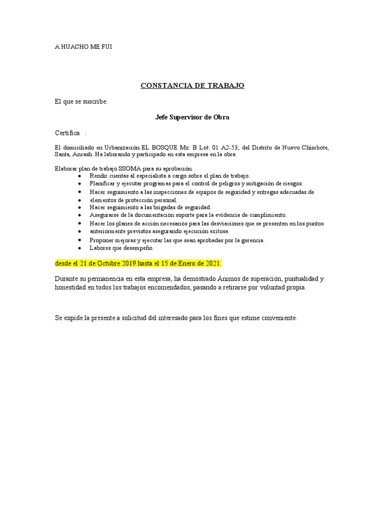 A Huacho Me Fui | PDF