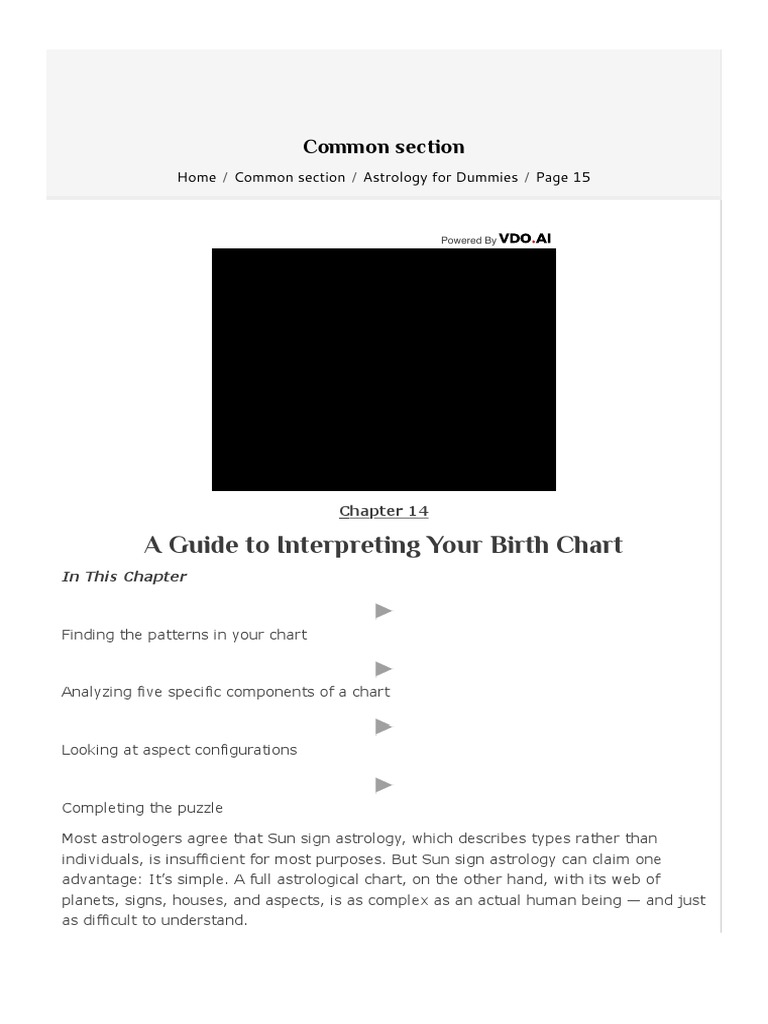 A Guide To Interpreting Your Birth Chart - Astrology For Dummies | PDF ...