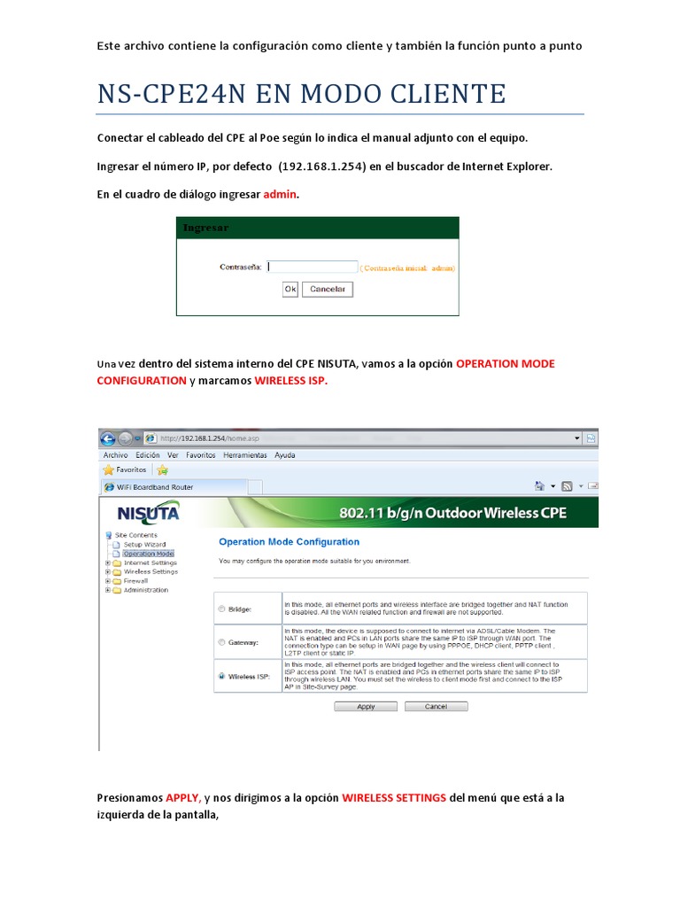 NSCPE24N | PDF | Dirección IP | Enrutador (Computación)