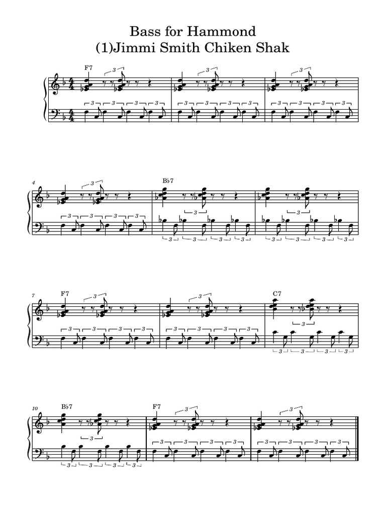 Bass For Hammond 1 | PDF