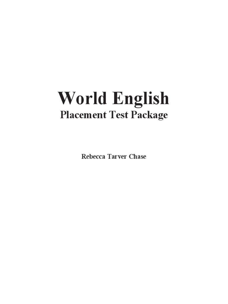 Placement Test World English Ideft | PDF | Language Arts & Discipline