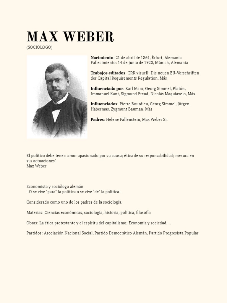 Max Weber | PDF | Max Weber | Sociología