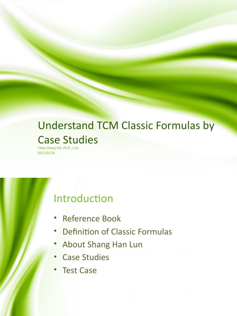 TCM Classic Formulas: Case Studies | PDF | Traditional Chinese Medicine | Diseases And Disorders