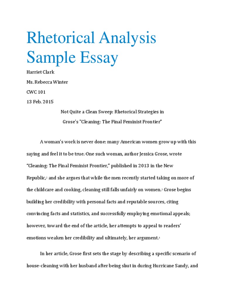 Rhetorical Analysis Sample | PDF | Logos | Credibility