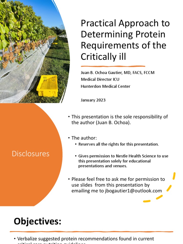 Practical Approach To Determining Protein Requirements of The ...