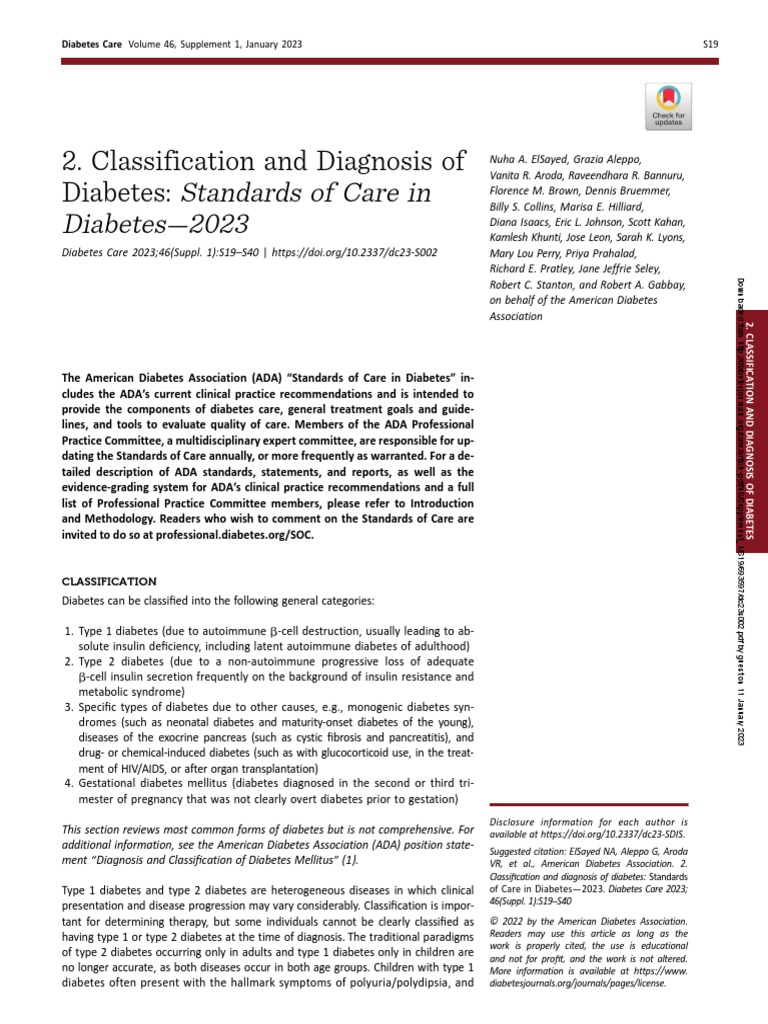 Ada Guida Diabetes 2023 | PDF | Prediabetes | Glycated Hemoglobin