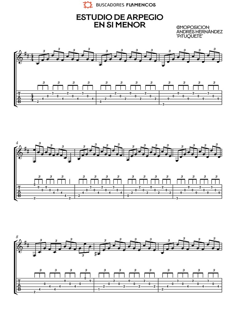 Estudio de Arpegio en Si Menor | PDF