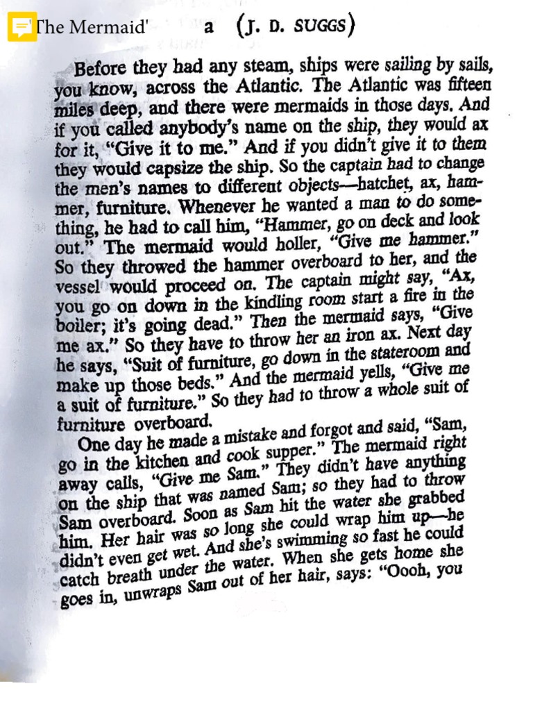 The Mermaid' Suggs | PDF | Nereids