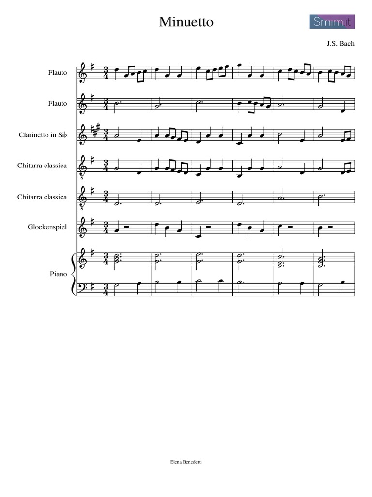 Bach Minuetto in Sol Benedetti Orchestra | PDF