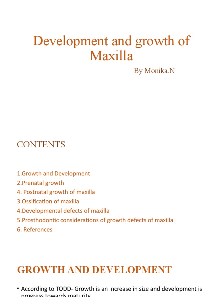 Development of Maxilla | PDF | Anatomy | Human Head And Neck