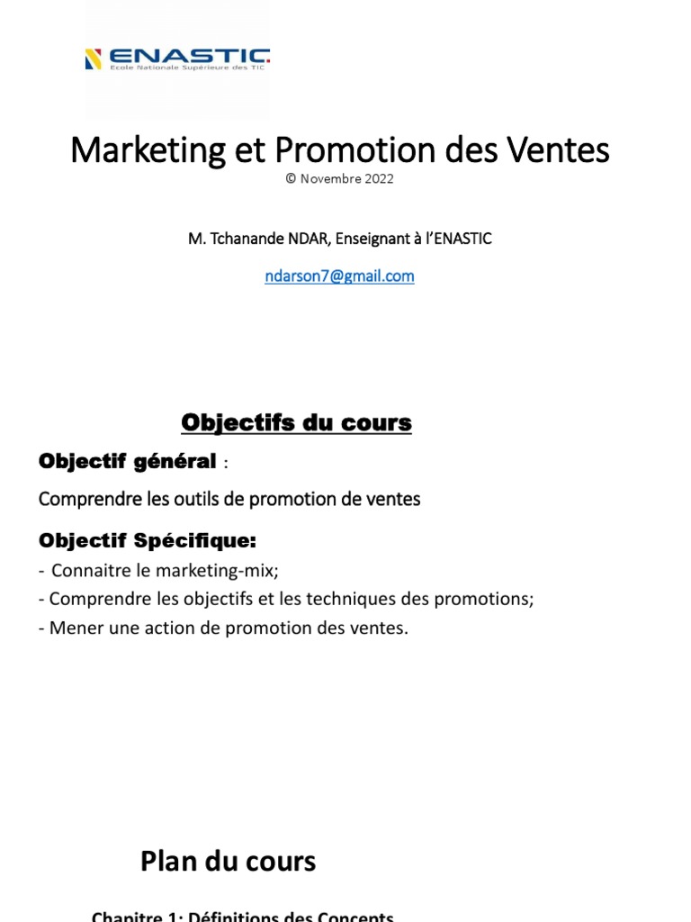 Marketing Et Promotion Des Ventes. Genie Log | PDF | Commercialisation ...