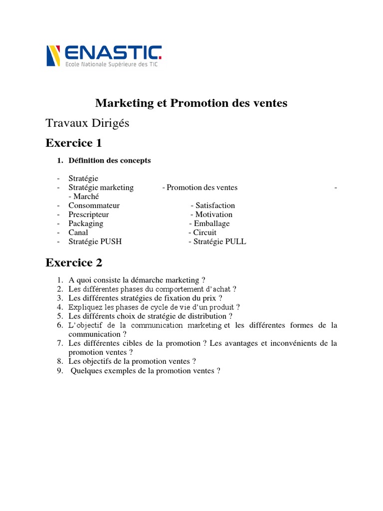 Marketing et Promotion des Ventes | PDF